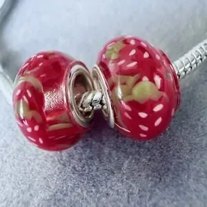 Pandora | Jewelry | Set Of 2 Red Strawberry Spacer Charms Fits Pandora ...